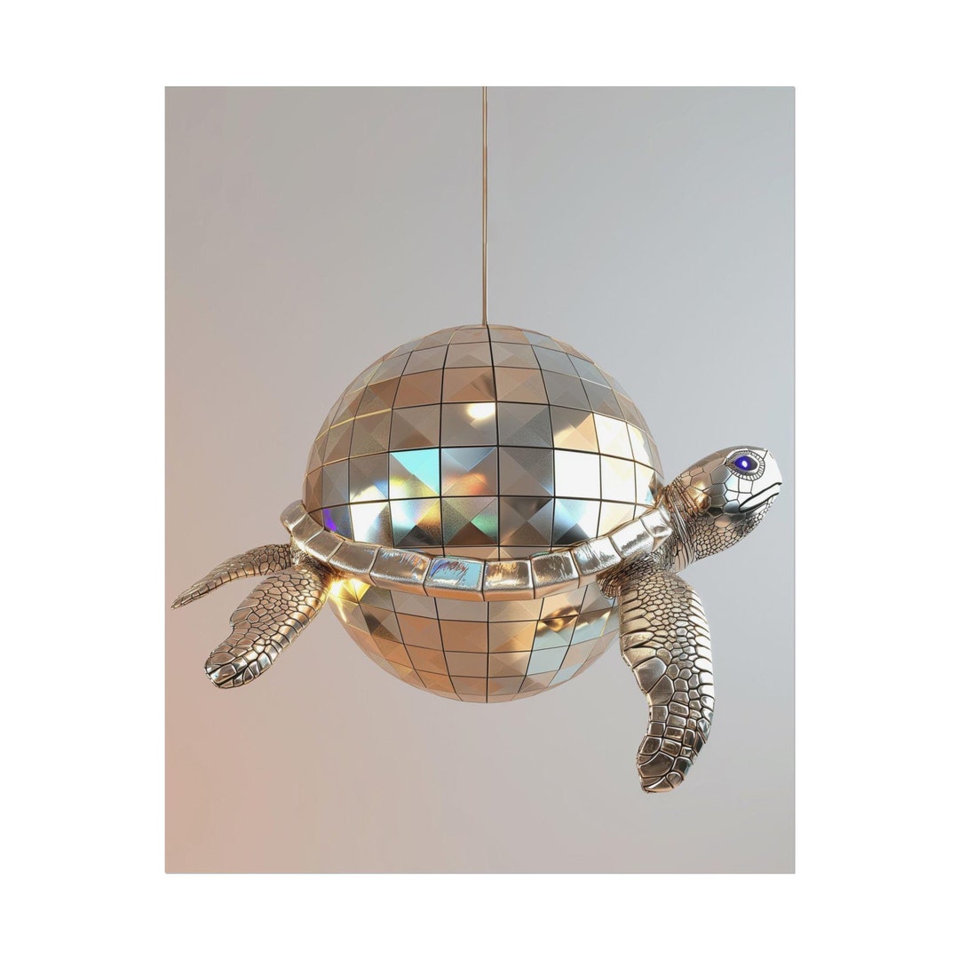 Turtle Disco Ball Unique Ocean-themed Art Print Rolled Poster - Etsy