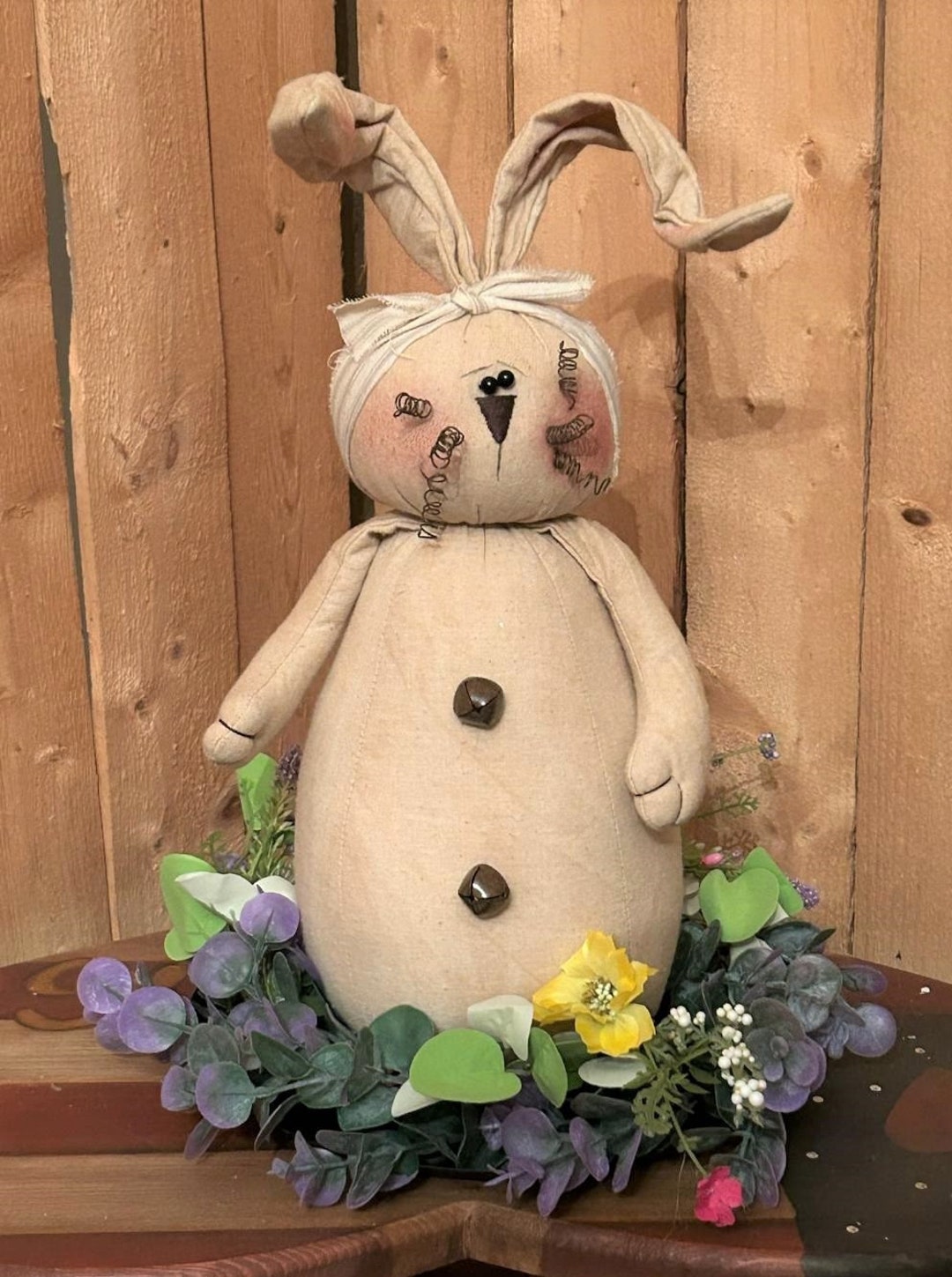 Spring Bunny Arrangement - Greenery, Spring Flowers and a Cute Chubby ...