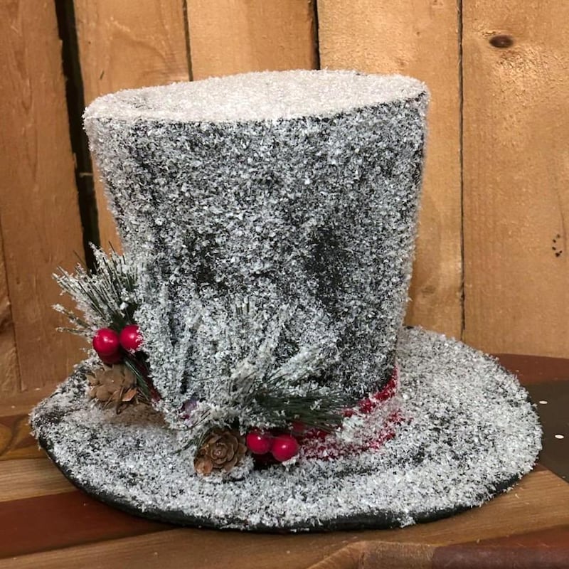 Large Black Snowman Hat - Etsy