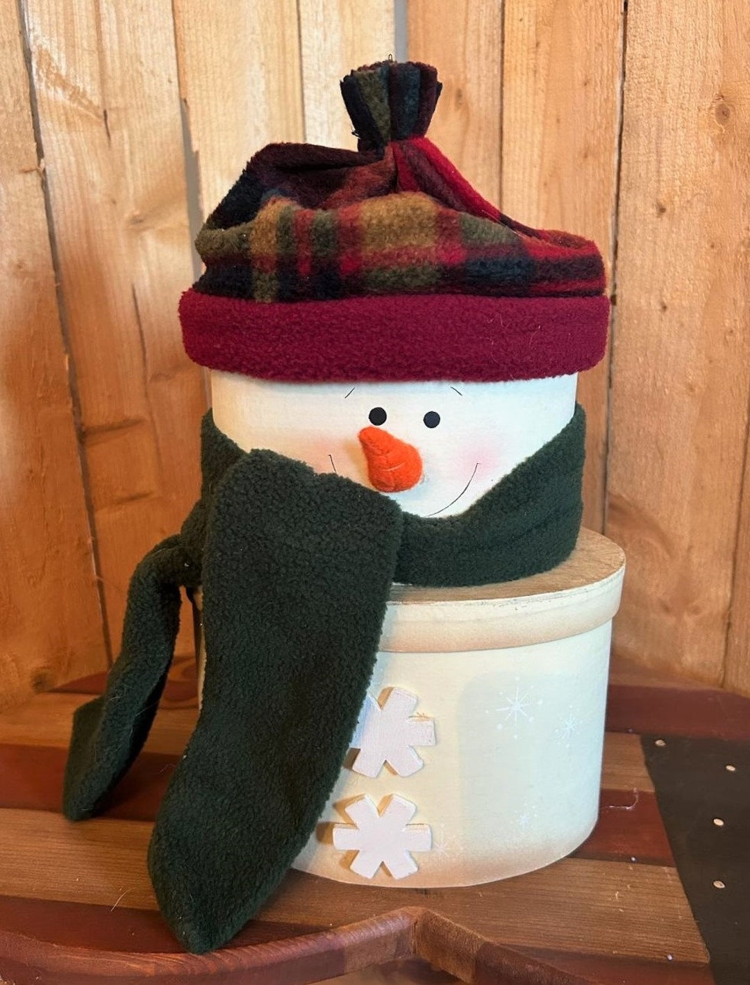 Snowman Country Paper Mache Boxes. Holiday Home Decoration. Rustic ...