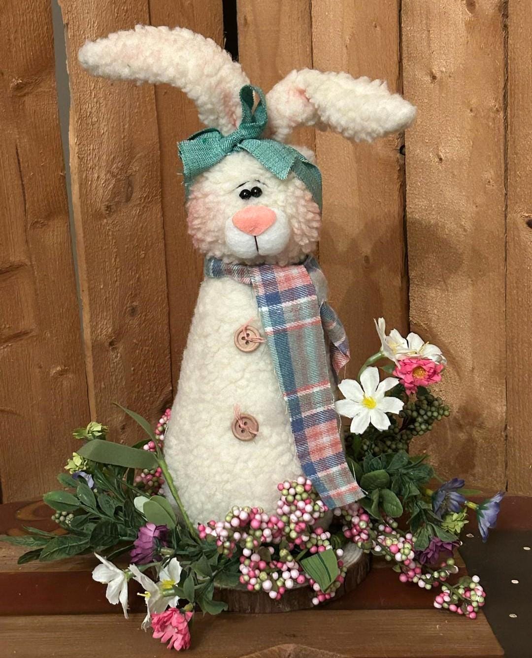 Spring Bunny Arrangement - Greenery, Spring Flowers and a Cute Chubby ...