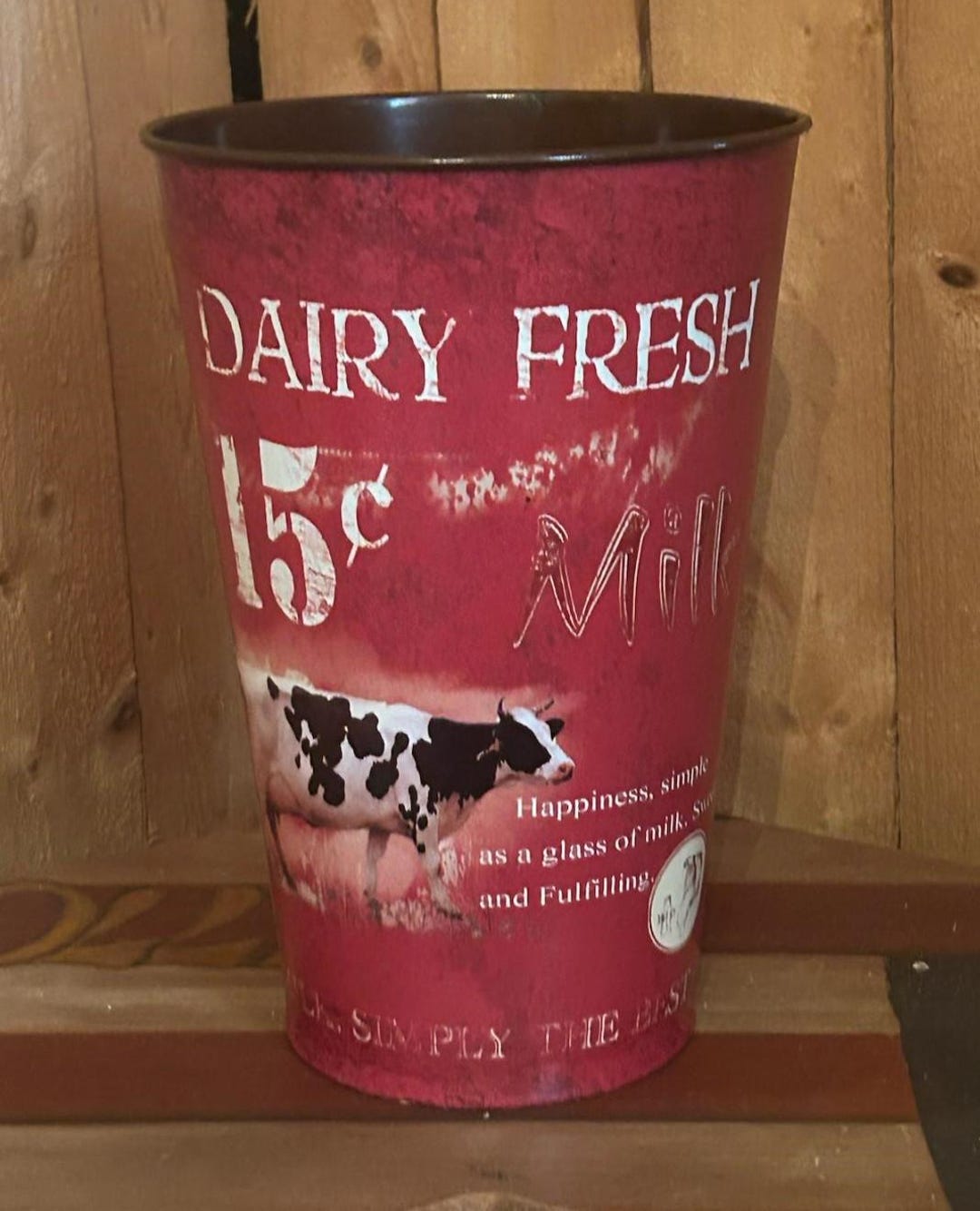 Farm Dairy Milk Tin, Country Bucket - Farmhouse, Decorative Bucket ...