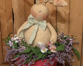 Spring Bunny Arrangement Greenery, Spring Flowers and a Cute Chubby ...