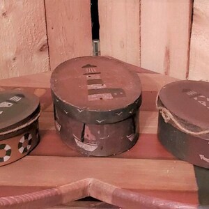 Nautical Folk Art Boxes. Rustic Paper Mache Containers Boat - Etsy