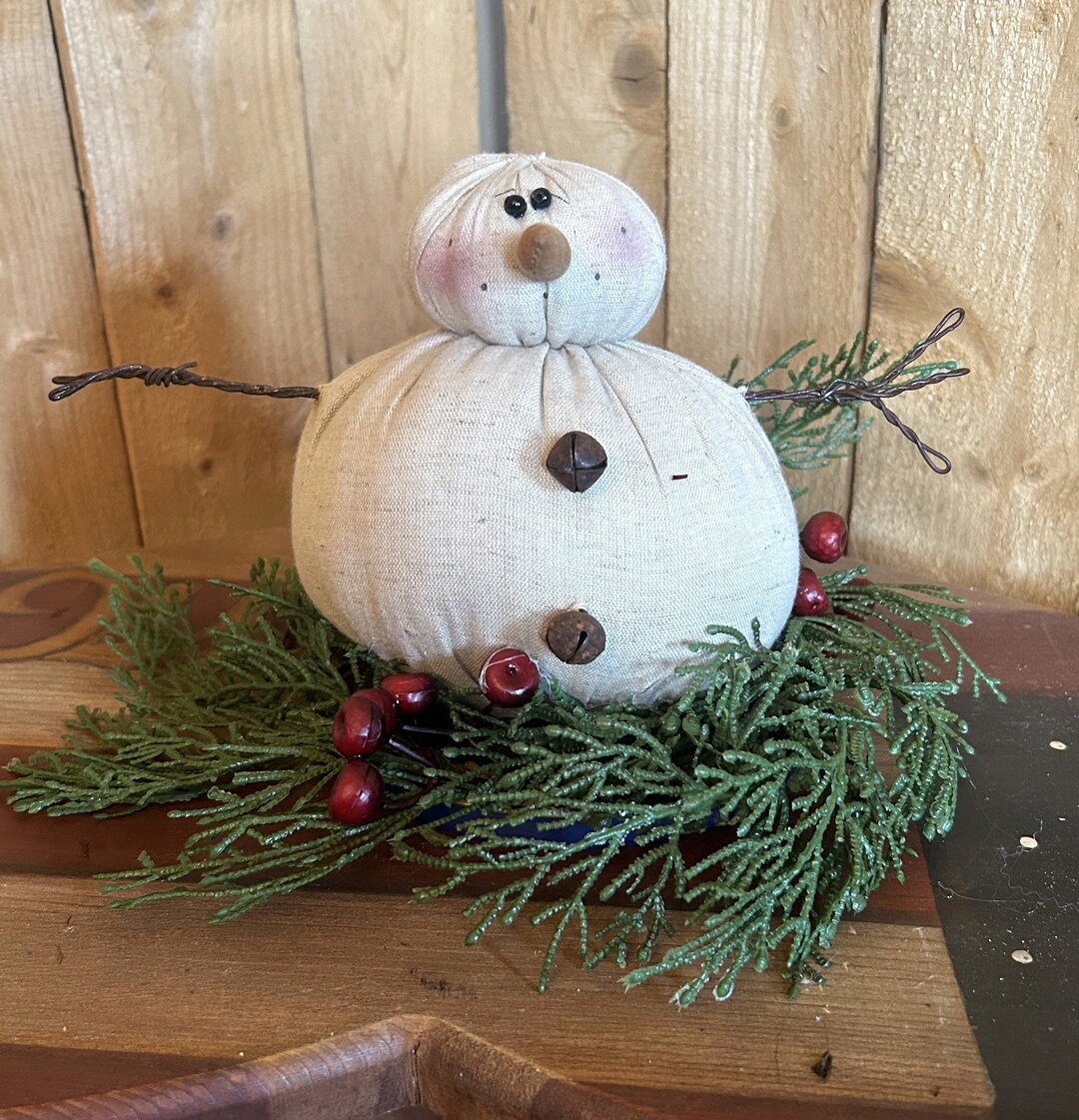 Primitive Country Snowman in Tin rustic Winter Christmas Decor Snow ...