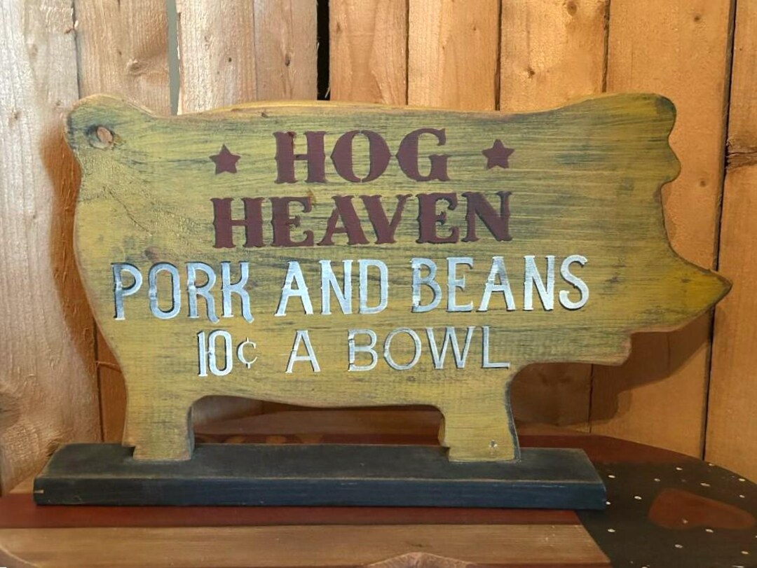 Large Rustic Wood Pig, Farm Animal-hog, Barn, Farm Decor, Shelf Sitter ...