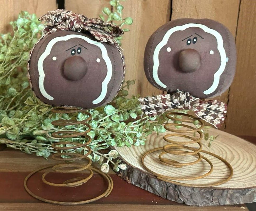 Gingerbread on a Spring - Rustic Winter Holiday Christmas Decor Snow ...