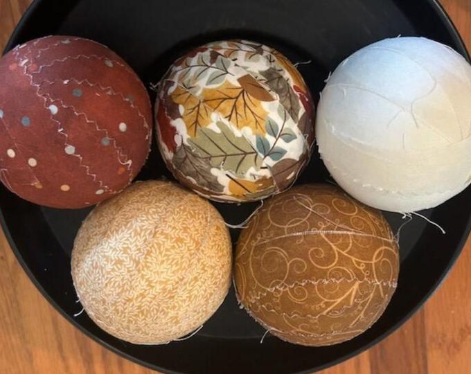 Fall Primitive Rustic Rag Balls. Set of 5 Assorted Bowl Fillers Rustic ...
