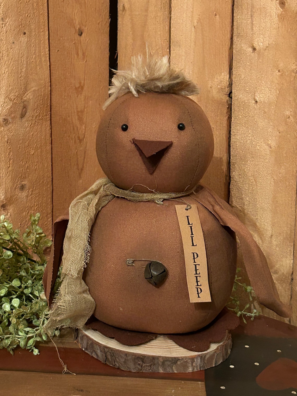 Primitive Country Chick - Spring Decor Shelf Sitter PEEP, Rafia Bow ...