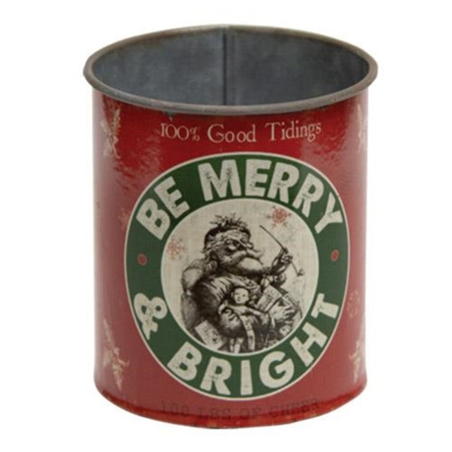 Christmas Santa Vintage Metal Can Winter Holiday Bucket - Etsy