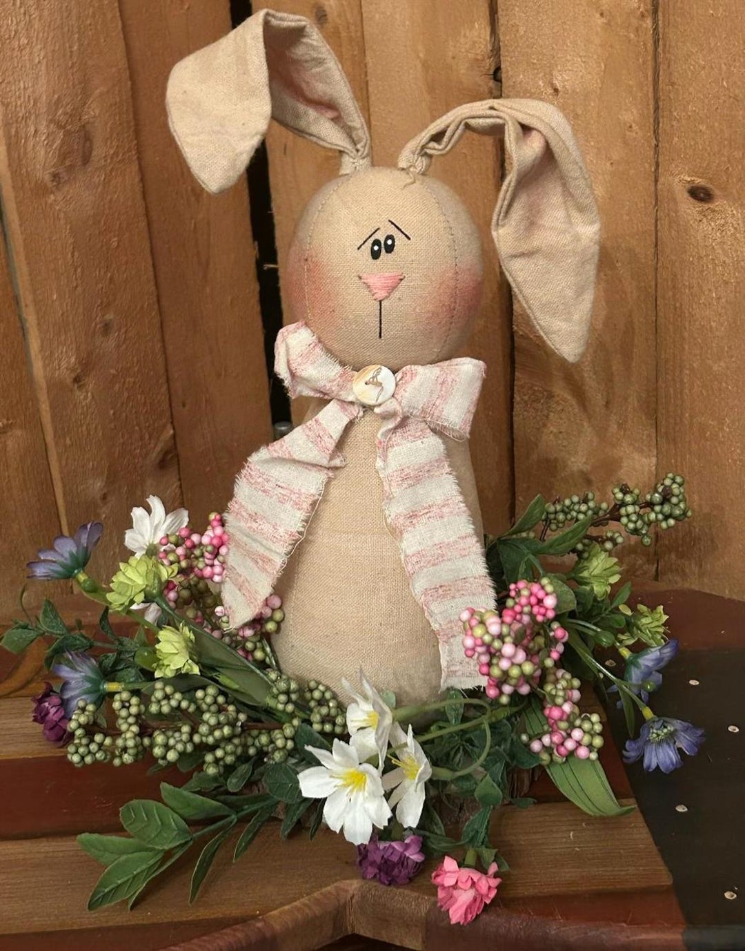 Spring Bunny Arrangement - Greenery, Spring Flowers and a Cute Chubby ...