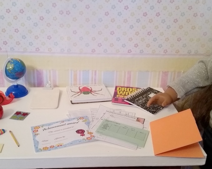 18 Doll School Set Teacher Student Supplies Globe - Etsy