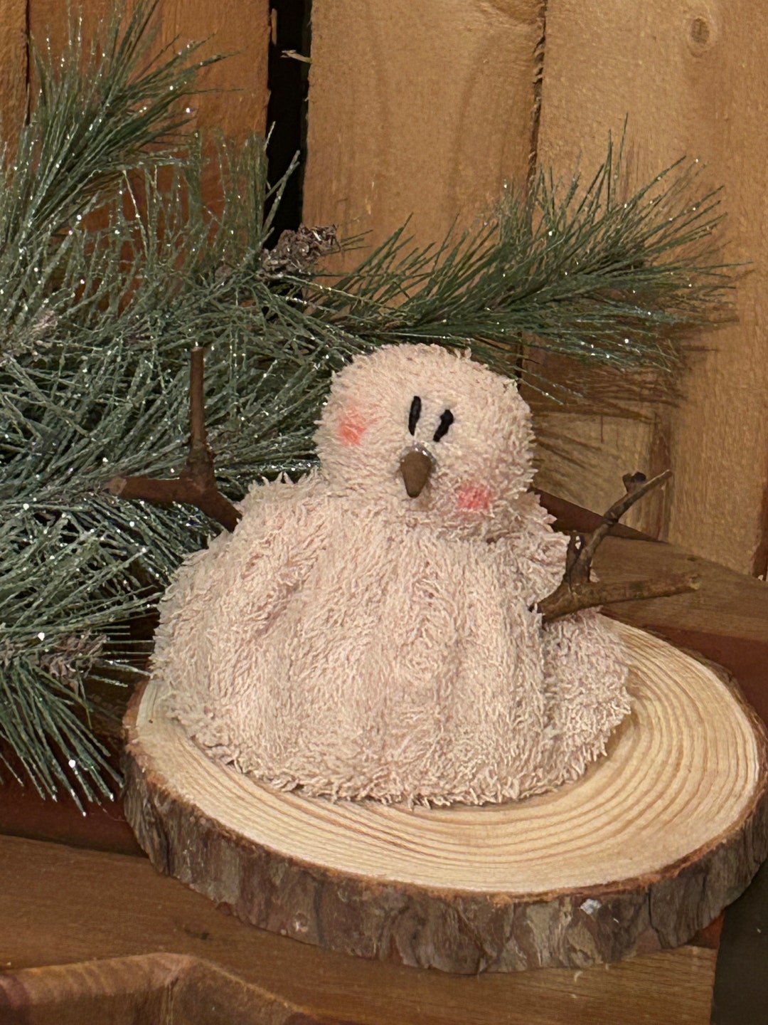 Small Primitive Country Melting Baby Snowman - Winter Christmas Decor ...