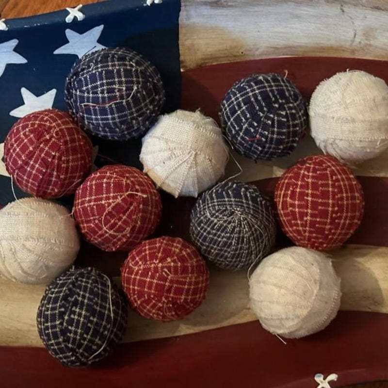 Patriotic Rag Balls - Etsy