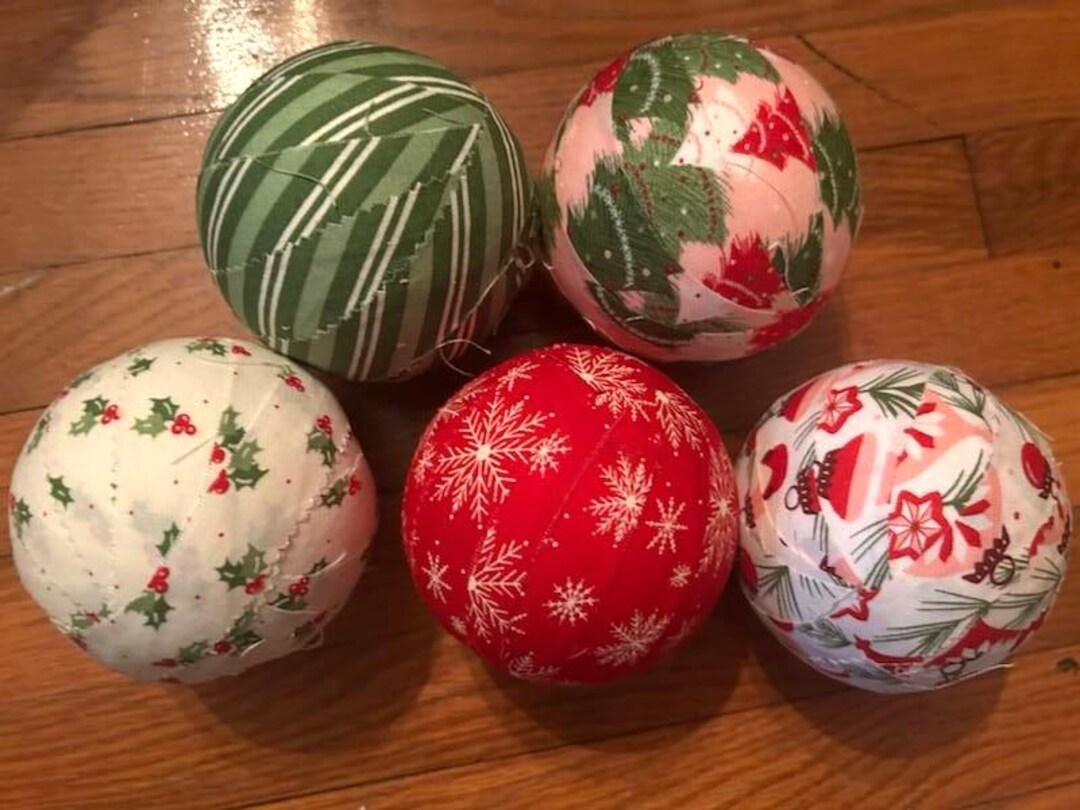 Christmas Rag Balls. 5 Bowl Fillers Rustic Home Decoration Rag Ball ...
