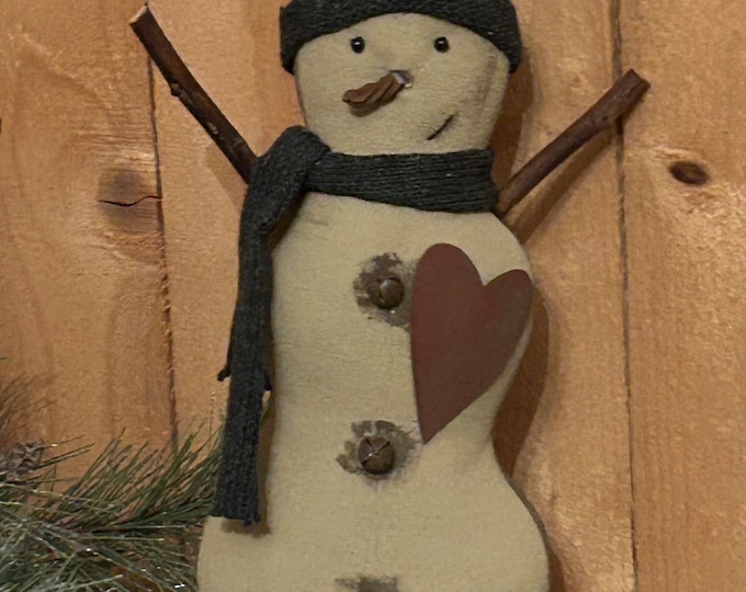 SALE - Vintage Country Snowman - Winter Christmas Decor, Hat Scarf ...