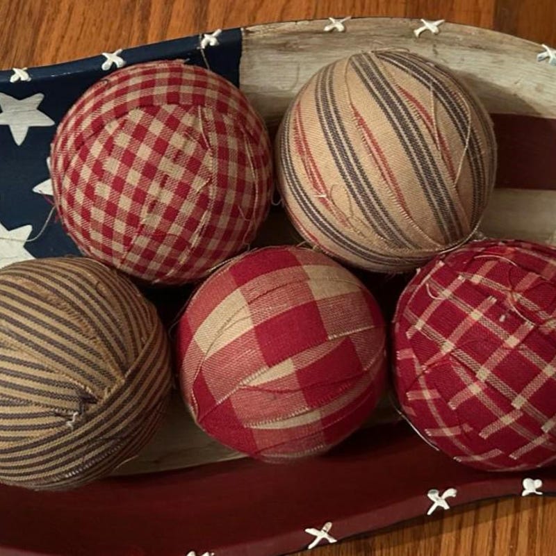 Patriotic Rag Balls - Etsy