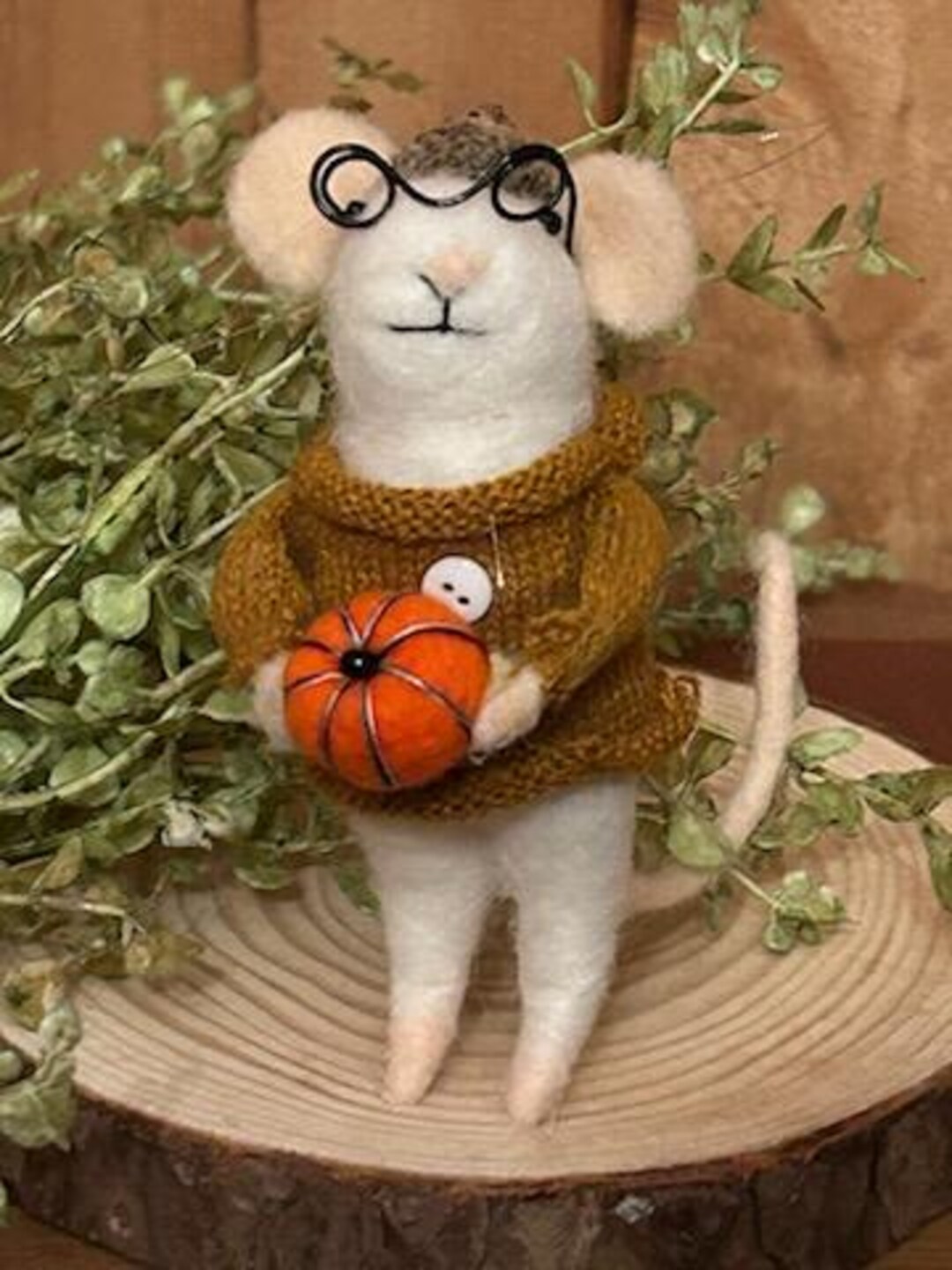 Fall Harvest Thanksgiving Needle Felted Mouse - Fall Sweater Mouse ...