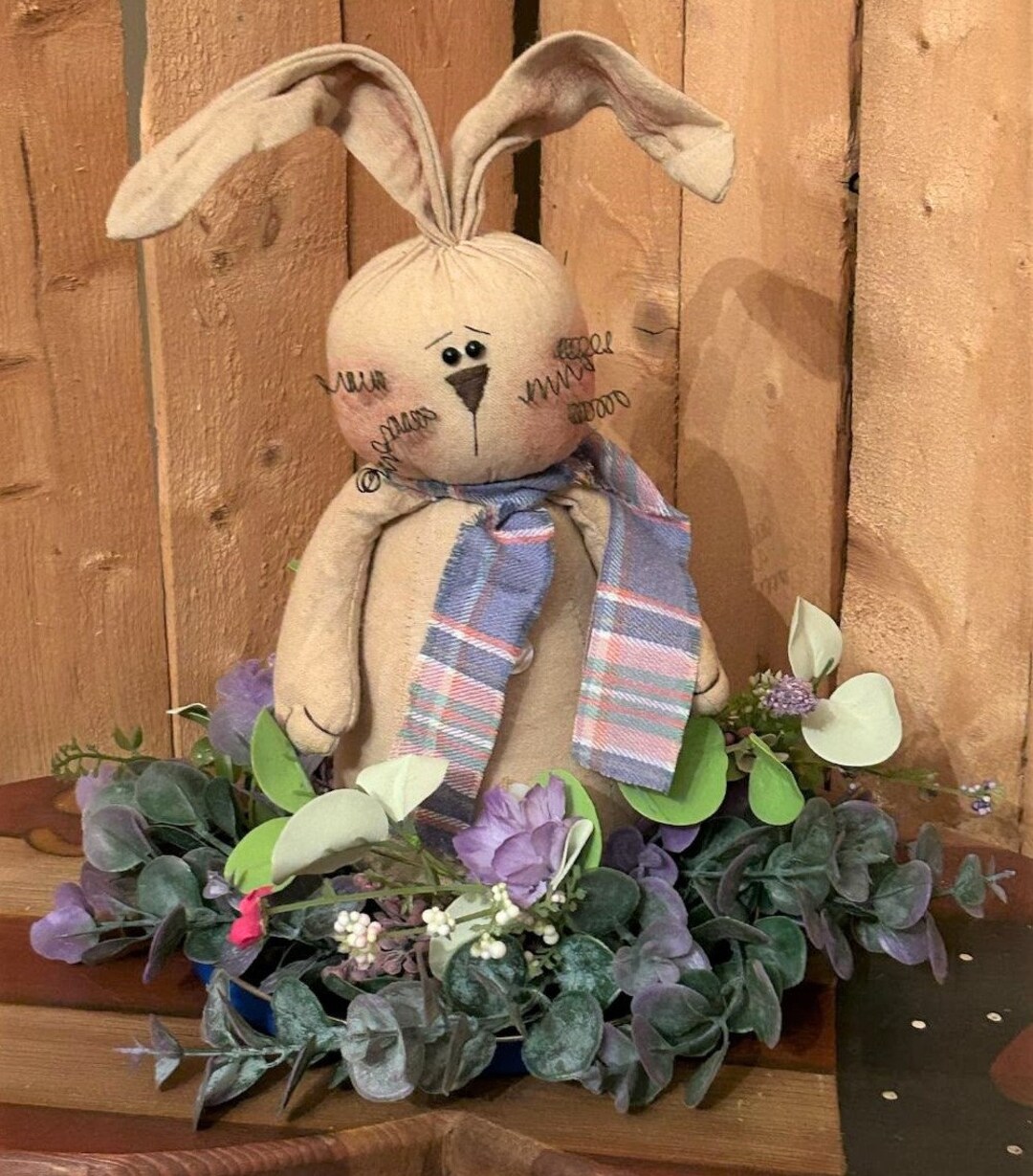 Spring Bunny Arrangement Greenery, Spring Flowers and a Cute Chubby ...