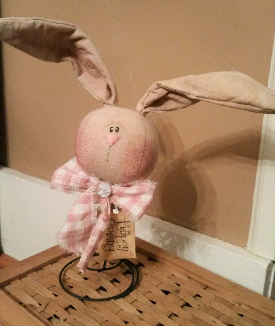 Primitive Country Bunny on Bed Spring Rustic Spring Decor - Etsy
