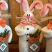 Spring Bunny Cute Chubby Bunny With Burlap Bag of Carrots. Easter Home ...