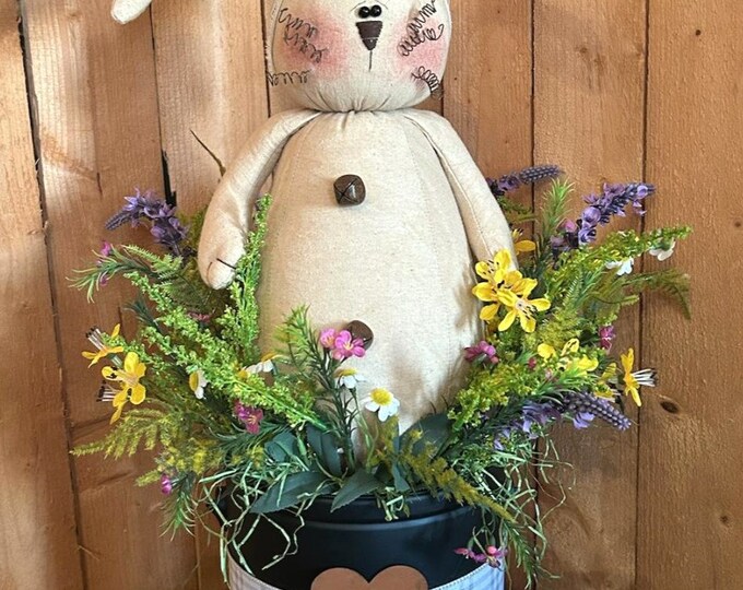 Spring Bunny Arrangement Greenery, Spring Flowers and a Cute Chubby ...