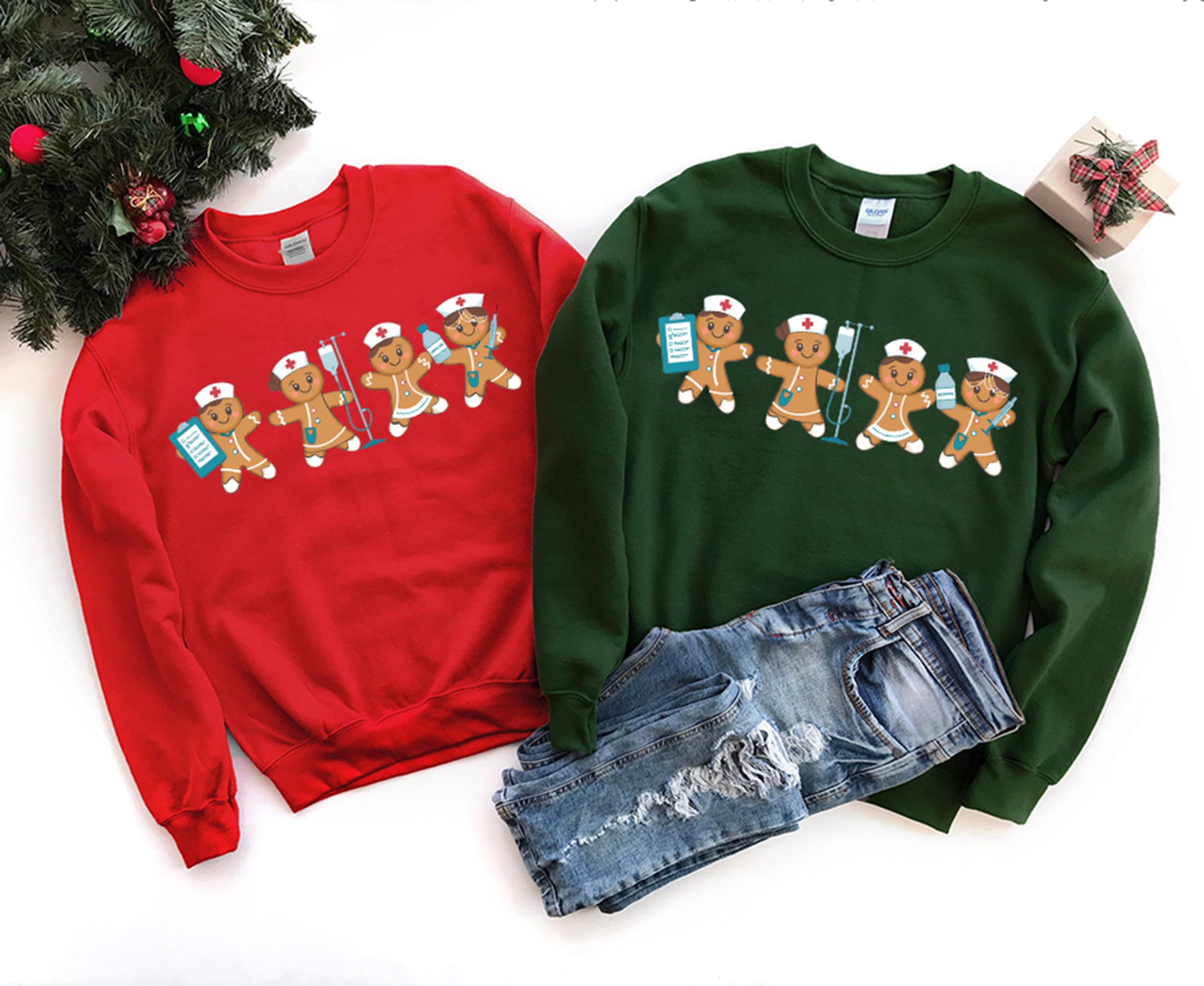 Holly Jolly Hospital Sweat, Christmas Gingerbread Health Worker Shirt ...