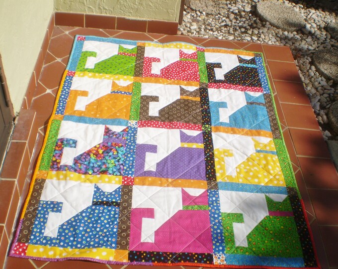 Handmade Cat Baby Quilt Quilts for Sale Baby Quilt Baby - Etsy