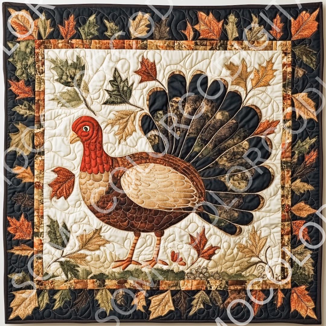 6 Turkey Quilts Png(s), Whimsical, Primitive Farmhouse, Instant ...