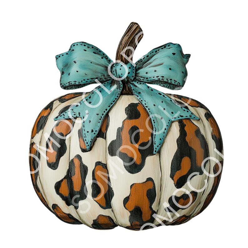 Cow and Turquoise Pumpkins 1 PNG Clear Background, Whimsical, Instant ...