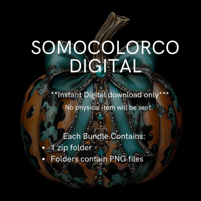 Cow and Turquoise Pumpkins 1 PNG Clear Background, Whimsical, Instant ...