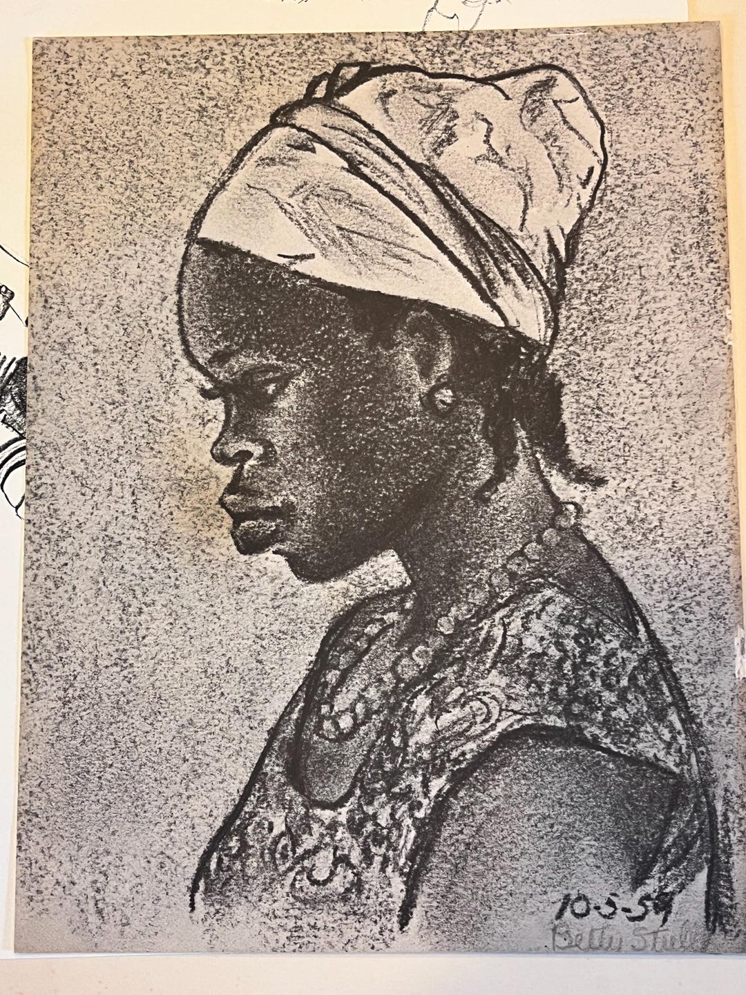 Betty Stull - Charcoal Drawing - Print With Signature - 1959 - Etsy