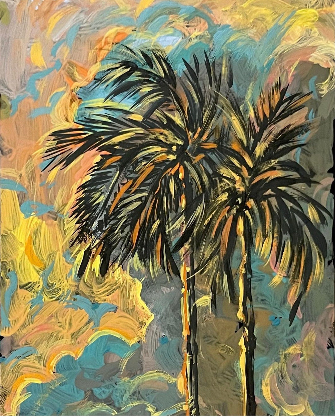 Art Print Palm Before the Storm Palm Trees and Clouds Reproduction of ...