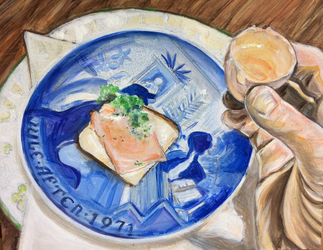 Wall Art Original Painting Skol A Toast From Denmark Akvavit From an ...