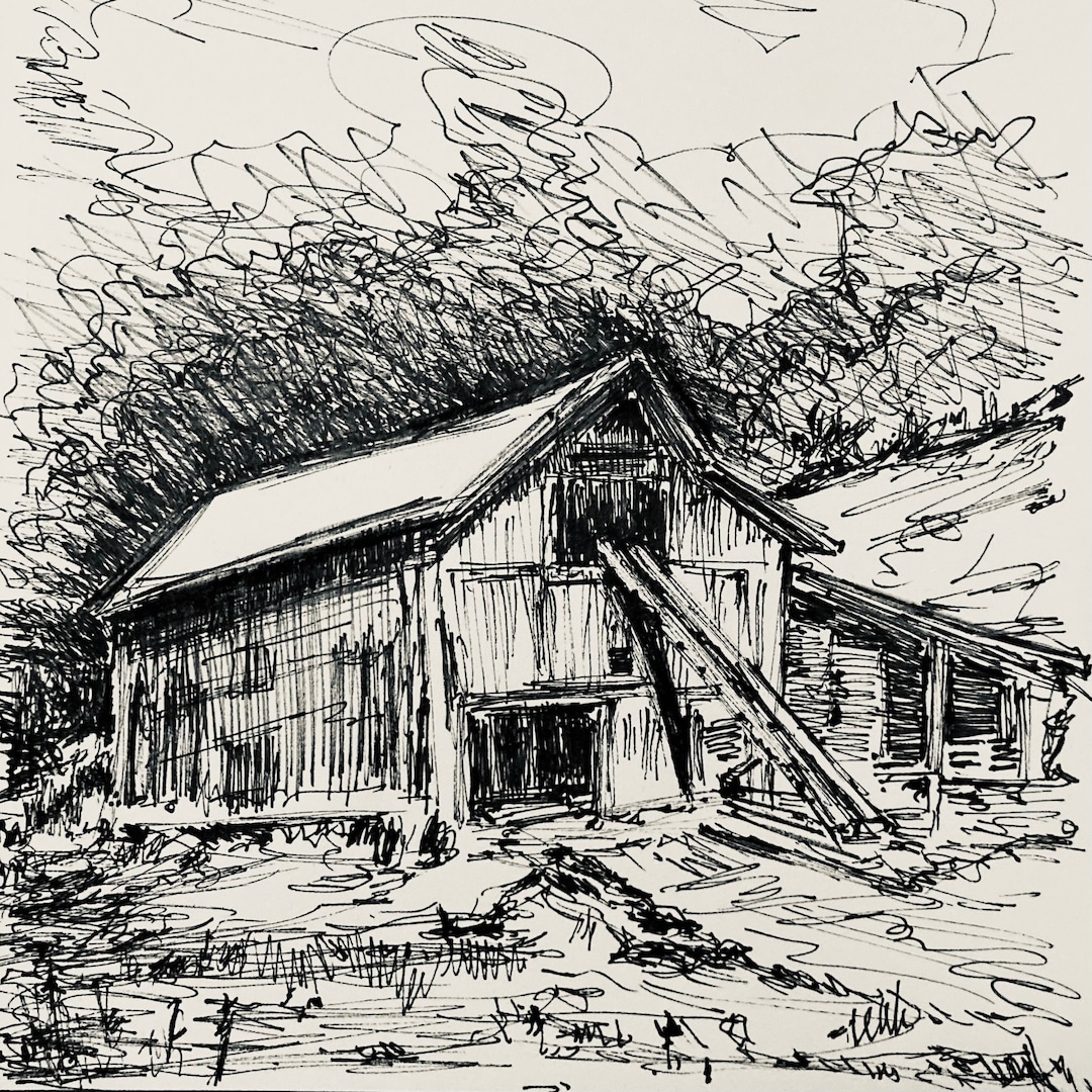 Wall Art - Rural Ohio - Pen and Ink - by Leah Reynolds - 8 X 10 Matted ...