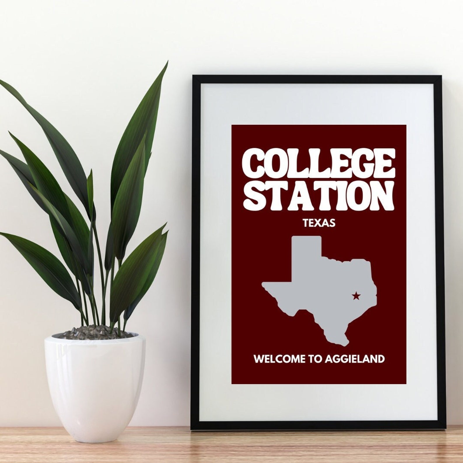 College Station Map, Aggieland Texas Map, Texas A&M Print, Aggie Dorm ...