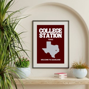 College Station Map, Aggieland Texas Map, Texas A&M Print, Aggie Dorm ...