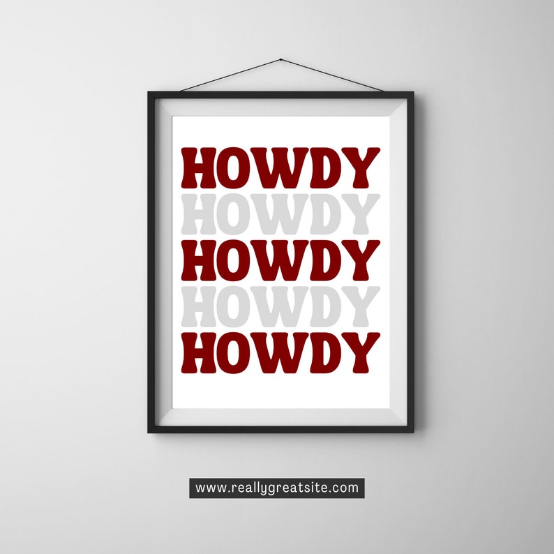 Texas A&M Wall Art, Texas Aggie Prints, Tamu Wall Art, Howdy, Texas ...