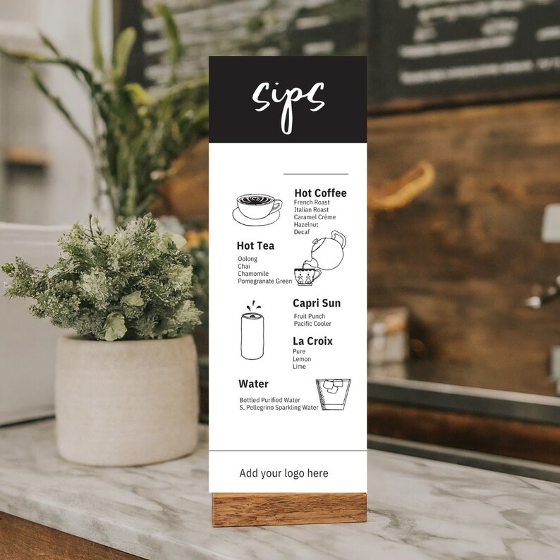 Custom Drink Menu Sign, the Bar Sign, Modern Drink Menu Template ...
