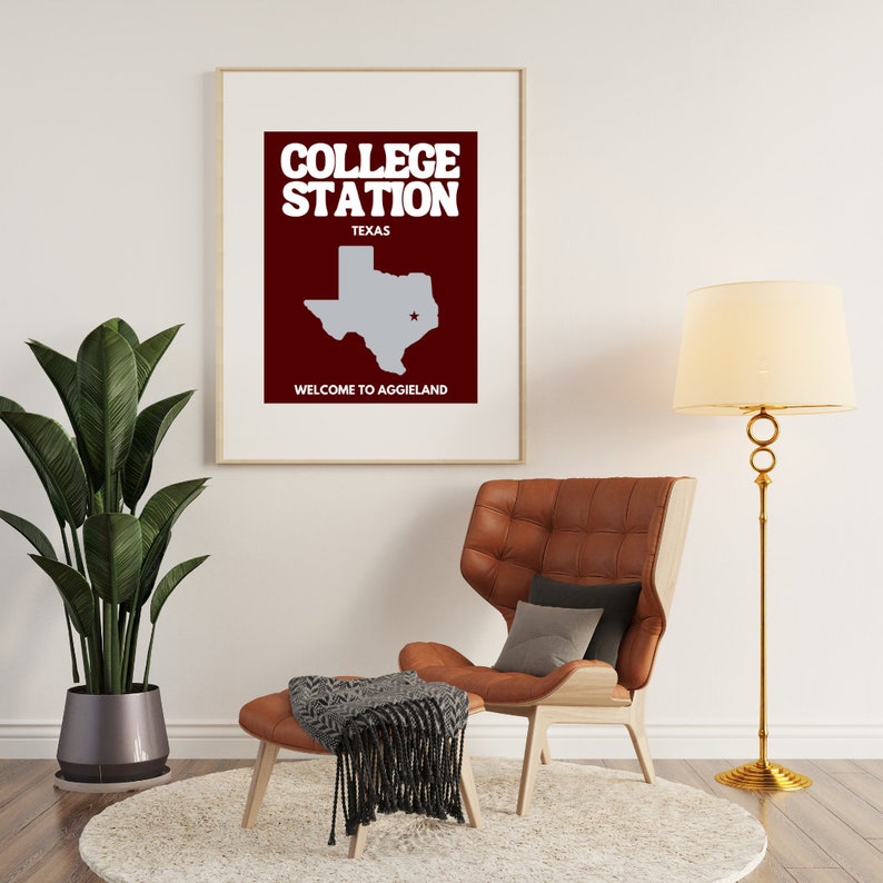 College Station Map, Aggieland Texas Map, Texas A&M Print, Aggie Dorm ...