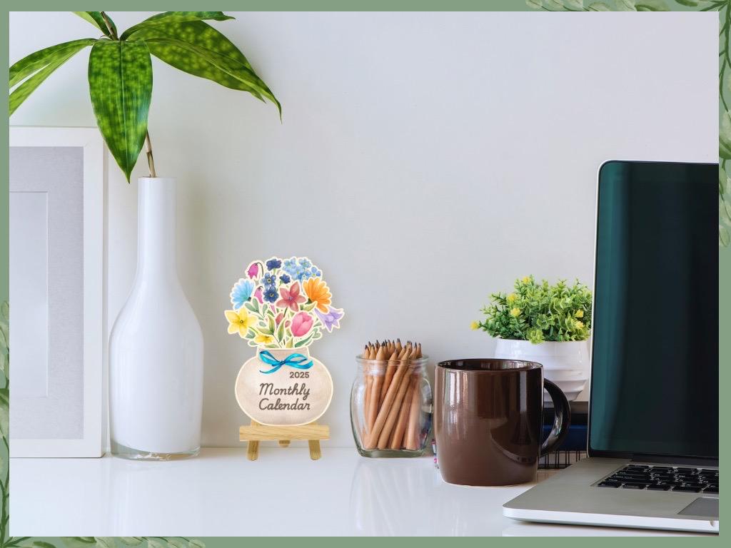 2025 Layered Desk Calendar Flower Vase Design - Etsy