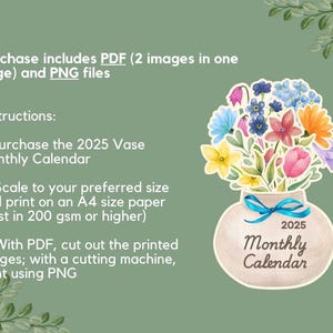 2025 Layered Desk Calendar Flower Vase Design - Etsy