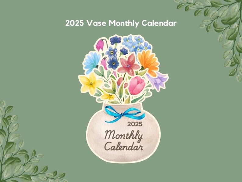 2025 Layered Desk Calendar Flower Vase Design - Etsy