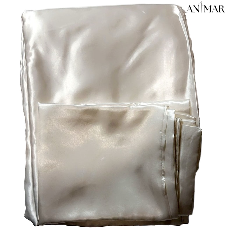 Queen White Satin Duvet Set - Etsy