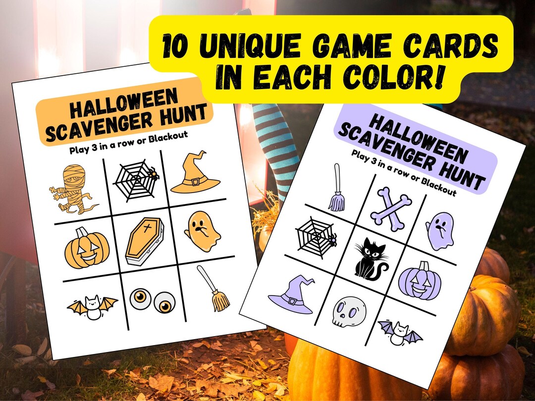 Halloween Scavenger Hunt Tic Tac Toe Bingo Game Homeschool Printable - Etsy