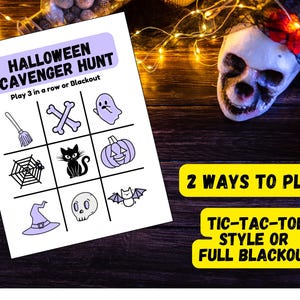 Halloween Scavenger Hunt Tic Tac Toe Bingo Game Homeschool Printable - Etsy