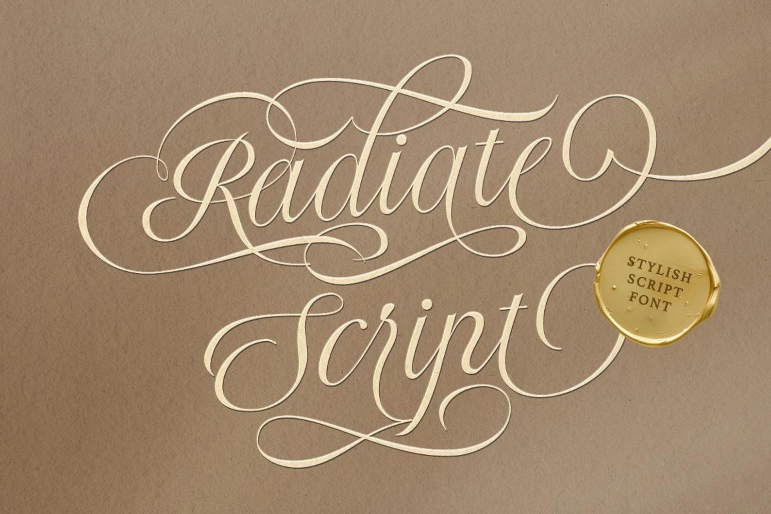 Radiate Script Font: Stylish Copperplate Swash Fonts - Etsy