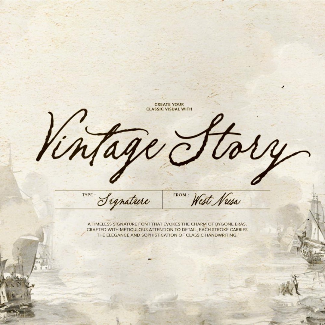 Vintage Story - Old Signature Script, Rough Handwritten Font - Etsy
