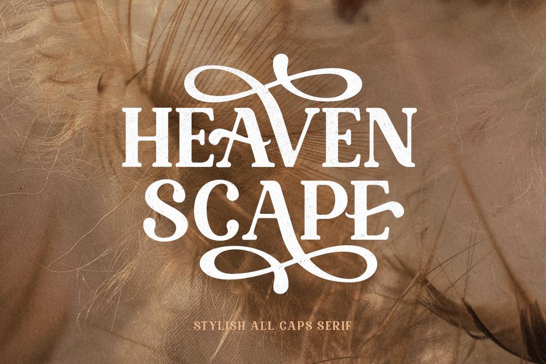 Heaven Scape Font – Stylish All Caps Serif for Wedding Invitations - Etsy
