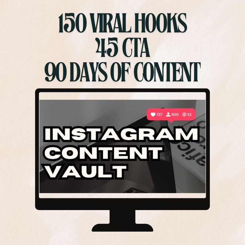 Faceless Digital Marketing Instagram Content Vault | 90 Days of Content Ideas | 150 Viral Hooks ...